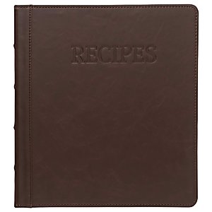 Samsill 1.5" Recipe Binder 8.5x11, 3 Ring Recipe Book Binder to Hold All Your Recipes and Recipe Cards, Brown Family Recipe Binder Bold Design