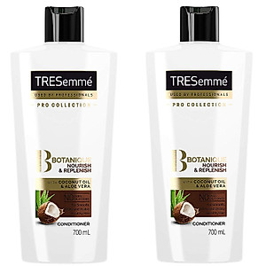 Tresemme Botanique Nourish + Replenish Conditioner, Coconut Oil and Aloe Vera - 24 Fl Oz / 700 mL x 2 Pack
