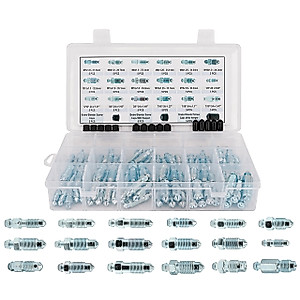 Dsnaduo 18 Types 90PCS Standard SAE & Metric Brake Caliper Screw, Brake Wheel Cylinder Screw Replace 30300 Brake Bleeder Screw Assortment, Bleeder Valve, Bleeding Screws, Bleed Kit