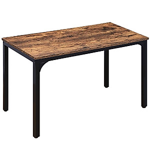 MUPATER Industrial Dining Table Desk with Adjustable Footpad for Dining Room and Living Room, 55.1''L x 23.6''W x 29.5''H, Rustic Brown