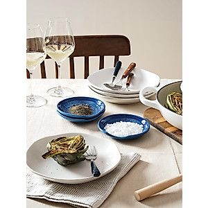 LE TAUCI Ceramic Spoon Rest, Housewarming Present, Coffee Spoon Holder for Kitchen Counter, Stove Top Protection, Kitchen Decor, Accessories for Countertop - 4.9 inch, Set of 4, Gradient Red