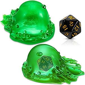 Deekin Harrycle Dice Jail Gelatinous Cube Dice Prison Resin Cage Translucent Miniature Accessory for Table Game Party Gatherings Gifts(Green)