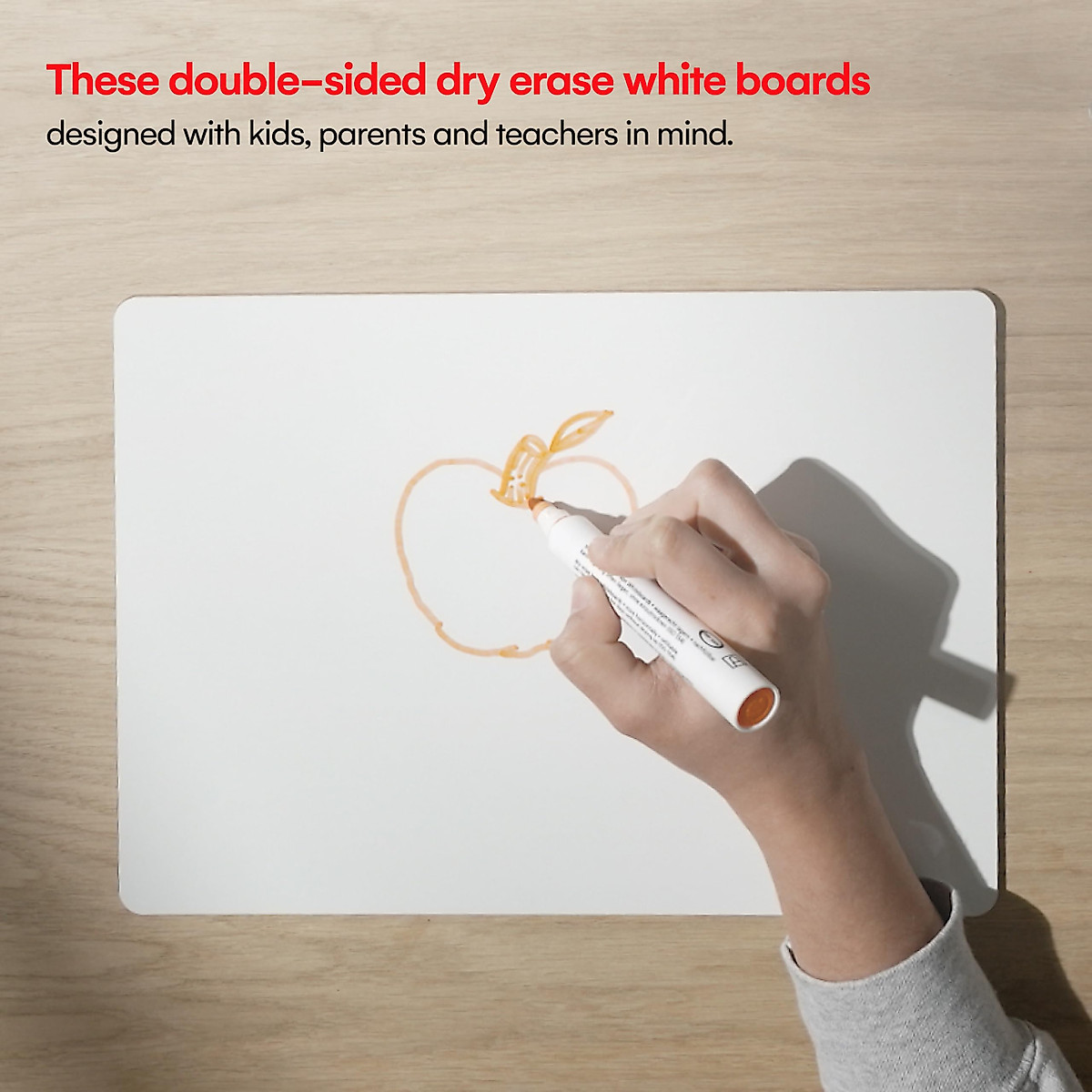 Board Geeks 25 Classroom Dry Erase Board for Kids 9"x12"- Small White Boards for Students, White Board for Kids, Teachers - Mini White Boards | Double Sided Small White Board Bulk (25 Pk)