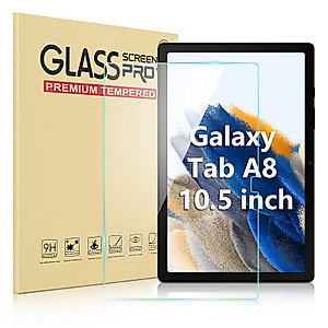 DTTO for Samsung Galaxy Tab A8 10.5 inch Case 2022, Premium Leather Business Folio Stand Cover with 1 Pack HD Tempered Glass Screen Protector for Galaxy Tab A8 10.5" [SM-X200/X205/X207], Blue