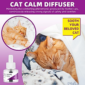 G · PEH Cat Pheromones Calming Diffuser Refill, 6 Pack Cat Calming Diffuser Refills Kit, Relieve Anxiety Stress 180 Days for Cats Calm, 48ml Fit All Common Diffusers Plug in