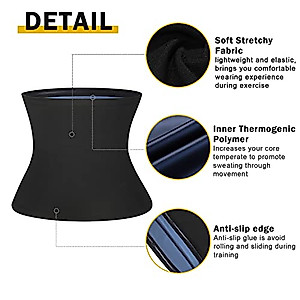 baxobaso Sweat Waist Trimmer Trainer Belt Wrap Belly Sweat Band Sauna Slimming Belt for Women Lower Belly Fat Plus Size Deep Blue