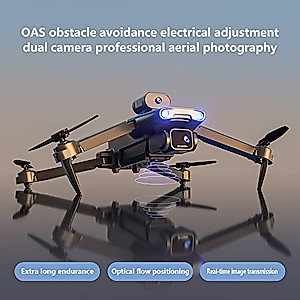 Upgraded JY08 GPS Flow Light Drone, Luxurious WiFi FPV Drone With 4K HD Camera Altitude Hold Mode Foldable RC Drone Quadcopter Circle Fly, Route Fly, Altitude Hold, Headless Mode