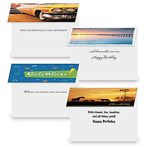 Current Scenic & Graphic Birthday Greeting Cards Value Pack - Set of 20, 10 Unique Designs, Large 5 x 7 Inch Cards, Sentiments Inside, Envelopes Included