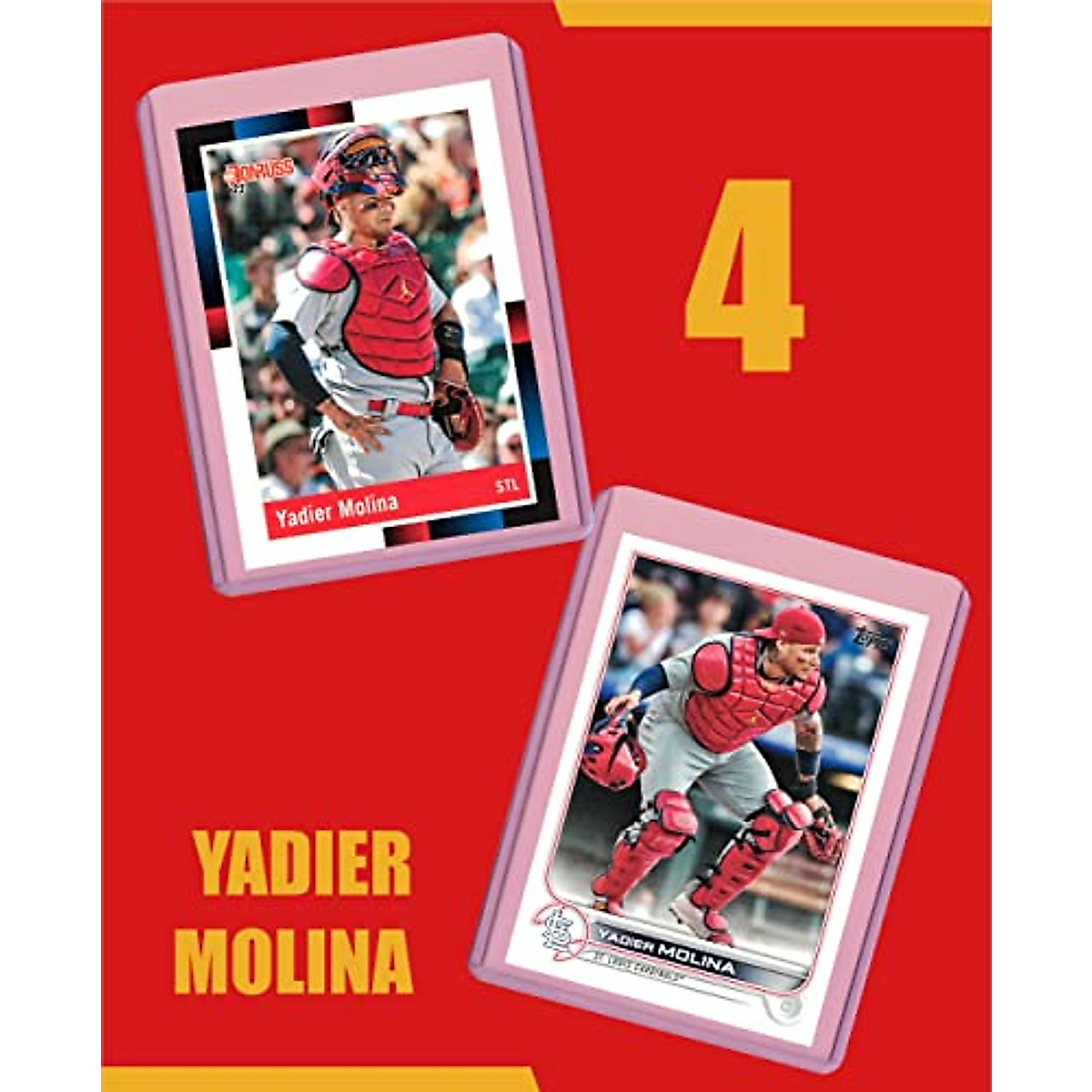 Yadier Molina Baseball Cards (5) Assorted St. Louis Cardinals Trading Card and Wristbands Gift Bundle