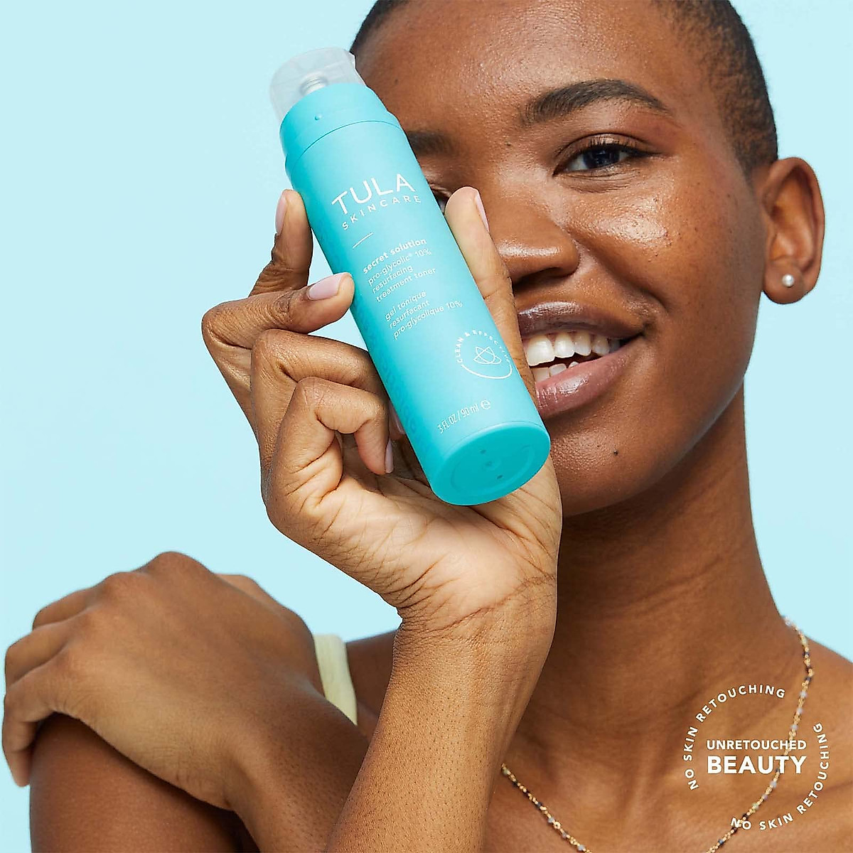 TULA Skin Care Secret Solution Pro-Glycolic 10% pH Resurfacing Toner - Face Toner to Gently Exfoliate and Hydrate Skin, with Proprietary Blend of Probiotics and Glycolic Acid, 2.7 oz.