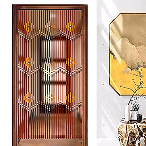 HaroldDol Natural Wood Beaded Curtains for Doorways-31 Strands, High-Bamboo and Wooden Doorway Beads for Doorway Room Divider Door, 35.5" W x 86.6" L