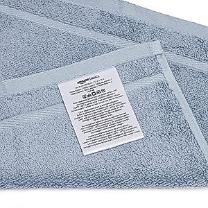 Amazon Basics Cotton Washcloths, Made with 30% Recycled Cotton Content - 12-Pack, Blue