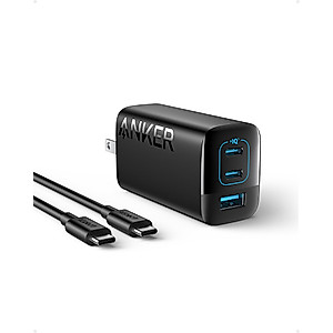 Anker 67W USB C Charger, 3 Port PIQ 3.0 Compact and Foldable Fast Charger for MacBook Pro, iPad, Galaxy, Pixel, iPhone and More (5ft USB C to USB C Cable Included)