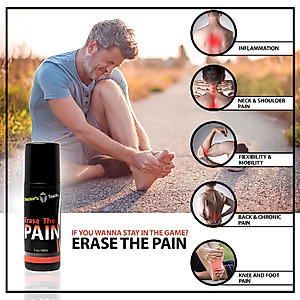 Doctor's Touch Erase The Pain Relief Roll On - Fast Acting Topical Pain Relief Roll On for Nerves, Joints, All Muscle Soreness and Discomfort - Roll on Muscle Pain Relief