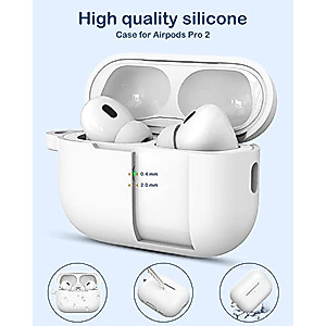 UGoCoCue for Airpods Pro 2nd Generation Case Cover 2022, Soft Silicone Skin Cover Shock-Absorbing Full Protective Case with Keychain&Lanyard, Compatible with New Airpods Pro Case [Front LED Visible]