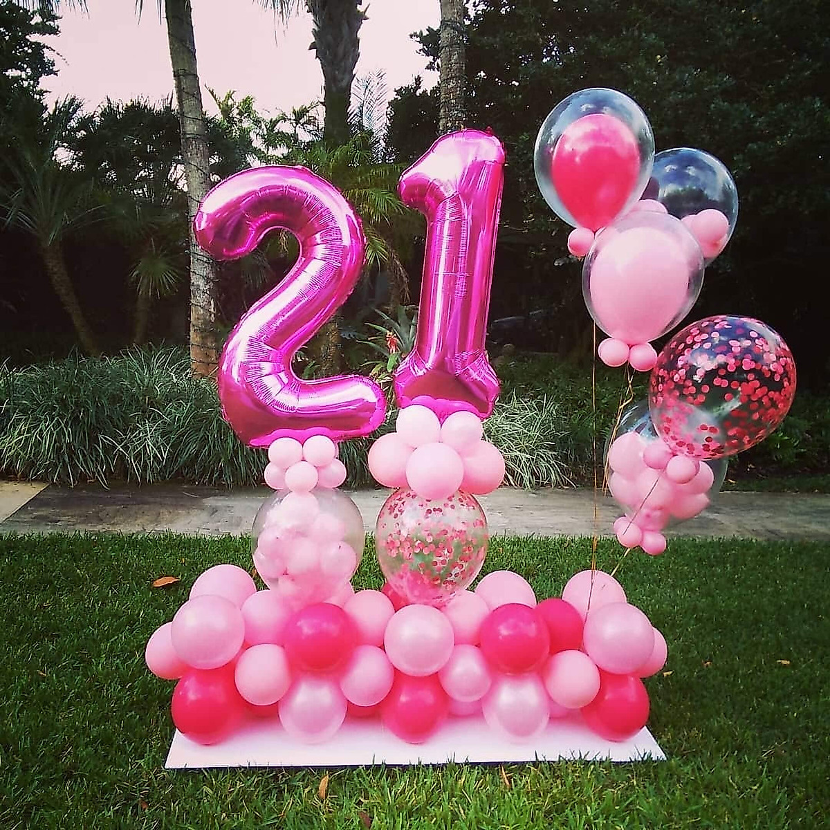 40 Inch Hot Pink 21 Number Balloons Giant Jumbo Huge 12 or 21 Foil Mylar Helium Number Balloons Dark Pink Birthday Mylar Digital Balloons 12th 21st Birthday Anniversary Events Party Decorations