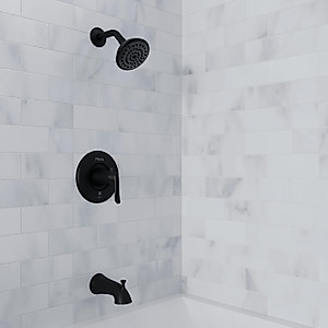 Pfister Willa Tub & Shower Trim Kit, Valve and Cartridge Included, 1-Handle, Spot Defense Matte Black Finish, 8P8WS2MALSSDB