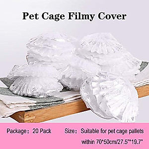 QBLEEV 20 pcs Disposable Small Animals Cage Liner for Parrots Rabbits Guinea Pigs Chinchilla，Hamster Bunny Pet Cage Tray Plastic Filmy Cover， Pet Cage Mat to Replace Diaper，Durable and Water-Tight