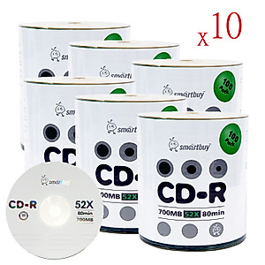 Smart Buy Logo CD-R 6000-Pack 700mb 52x Blank Data Recordable Discs, 6000 Disc, 6000pk