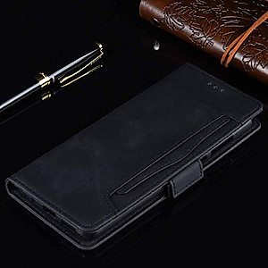 HualuBro ZTE Axon 10 Pro Case, Magnetic Full Body Protection Shockproof Flip Leather Wallet Case Cover with Card Slot Holder for ZTE Axon 10 Pro 5G Phone Case (Black)