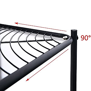 Kimzda 5-Tier Corner Shelf Stand Metal Wire Corner Shelving Display Unit Storage Furniture Multipurpose Space Saving Storage Rack for Living Room, Office, Kitchen, Black