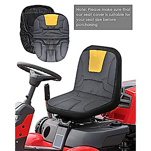 PACETAP Riding Lawn Mower Seat Cover, Heavy Duty 600D Oxford Waterproof Seat Cover with Padding, Durable Tractor Seat Cover Fits Kubota, for Cub Cadet, for Ford, for Mahindra, for Husqvarna (Medium)