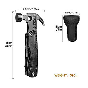 Camping Accessories Multitool, Cool Gadgets Unique Camping Gear Christmas Birthday Gift Ideas for Men Dad Him, 14-in-1 Survival Tool for Outdoor Hunting Hiking, Emergency Escape Tool with Hammer
