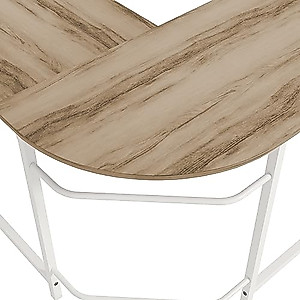 bzbbzc 47 Inches L Shaped Corner Desk,Sturdy Home Office Computer Desk Gaming Desk Writing Table Workstation Space Saving Easy Assembly White