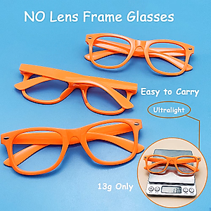 Pibupibu 8 Packs Kids Frame Only No Lens Party Favors Supplies Orange Sunglasses