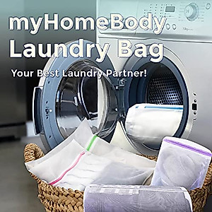 myHomeBody Mesh Laundry Bags | Delicates Bag for Washing Machine | Mesh Bags for Laundry with Zippers | Laundry Bags Mesh Wash Bags | Mesh Bag Laundry Bag as Travel Laundry Bags | 5 pcs Set