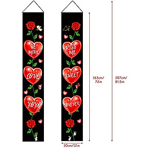 Valentine's Day Banner Fun Valentines Conversation Porch Sign Love Sweet Banner Valentine's Day Hanging Decoration for Engagement, Wedding, Anniversary