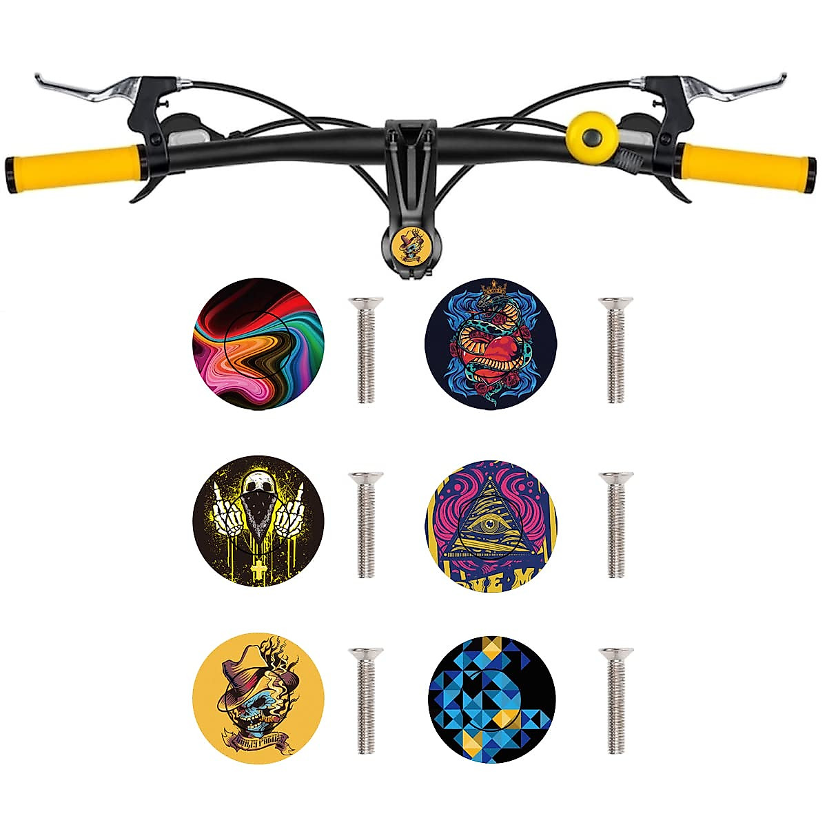 CNC Bike Headset Top Cap with Bolts，MTB Headset Cap for Bicycle Road Bike 1 1/8 Stems and Forks