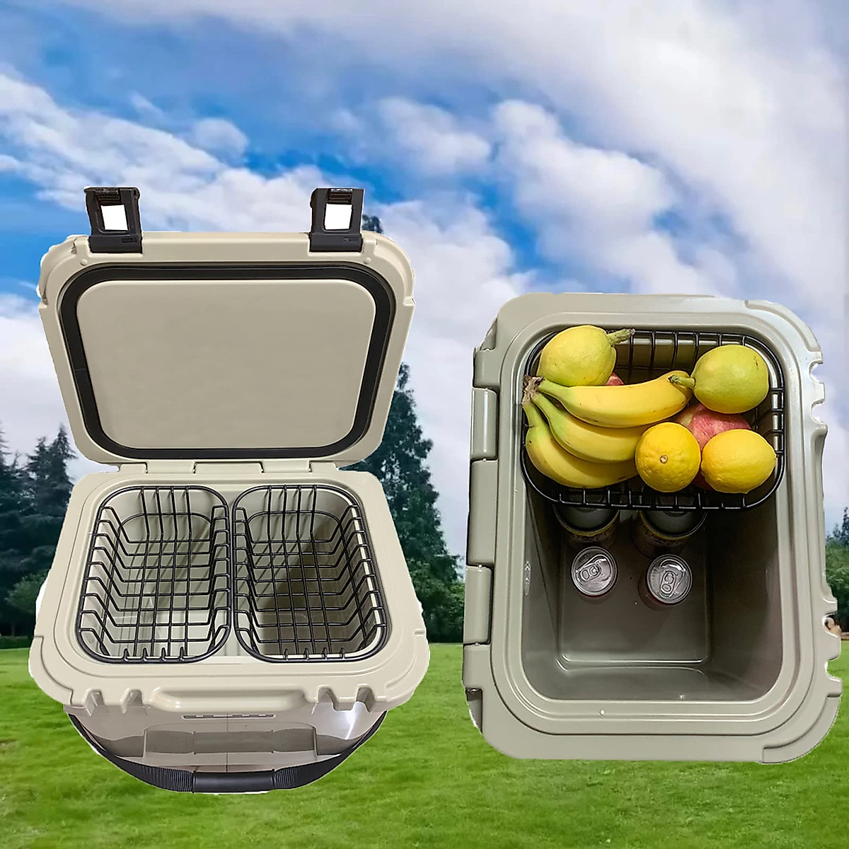 CORRBPEN Cooler Basket, 1-Pack, Compatible with YETI Roadie 24 Wire Cooler Rack, Will Keep Smaller Items Dry and Hold Fruit, Utensils, etc.