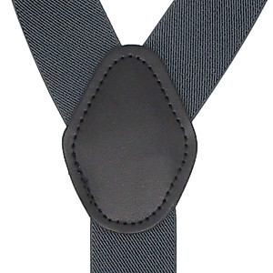 Timiot Mens Suspender with Swivel Hooks Adjustable Braces Y Shaped Elastic Comfortable Braces Strap (Dark Grey)