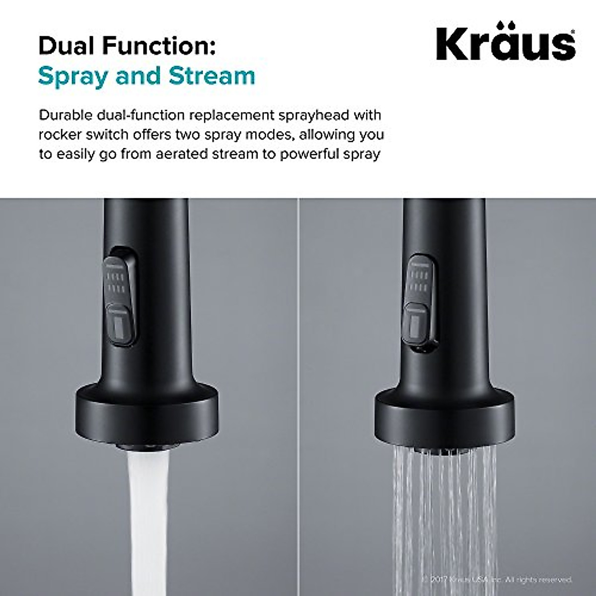Kraus KFS-1MB Dual Function Kitchen Faucet Sprayer, Black