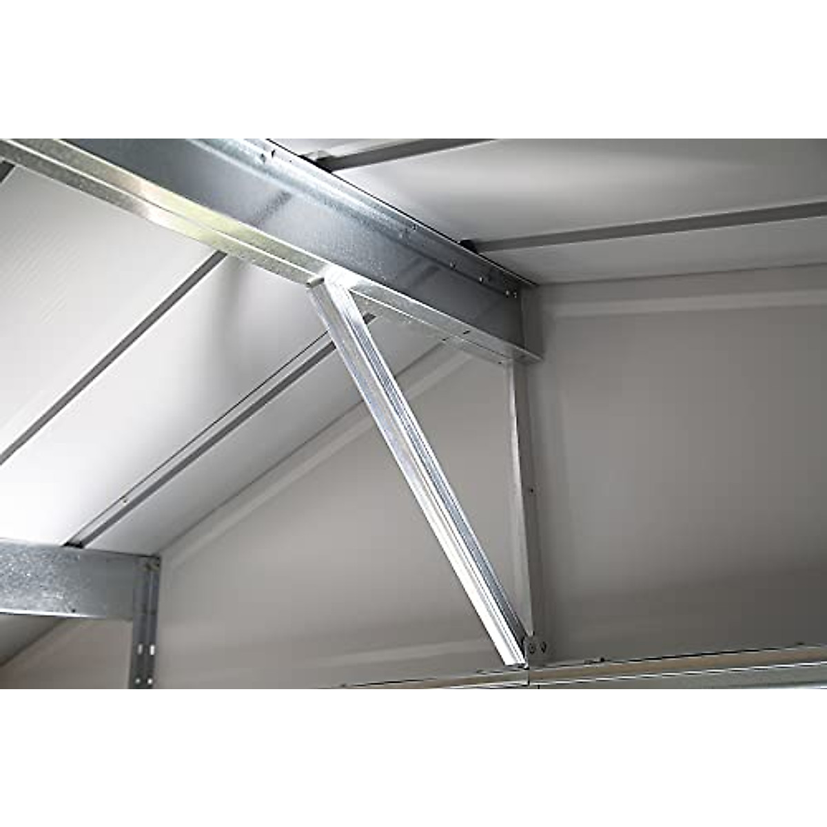 Arrow Shed 8' x 8' Ironwood Galvanized Steel and Wood Panel Hybrid Outdoor Shed Kit, Anthracite