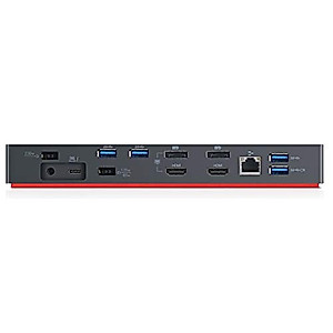 Lenovo USA ThinkPad Thunderbolt 3 Dock Gen 2 135W (40AN0135US) Dual UHD 4K Display Capability, 2 HDMI, 2 DP, USB-C, USB 3.1, Black
