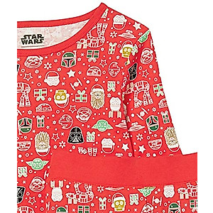 Amazon Essentials Disney | Marvel | Star Wars Women's Snug-Fit Cotton Pajama Sleepwear Sets - Discontinued Colors, Star Wars Holiday - Womens Snug-fit, Medium
