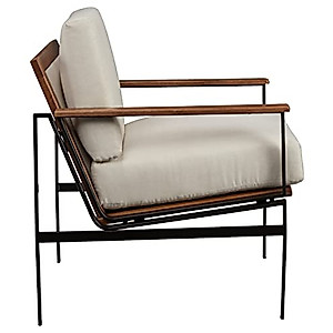 Signature Design by Ashley Tilden Mid-Century Modern Accent Chair, Ivory & Black