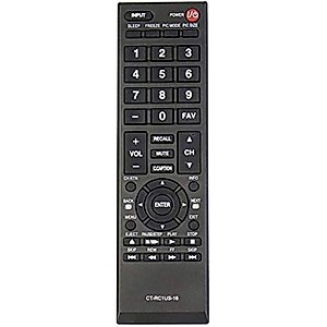 New CT-RC1US-16 Remote Control Replacement for Toshiba TV 28L110U 32L110U 32L220U 40L310U 43L310U 43L420U 49L310U 49L420U 55L310U 65L350U 19AV600 19C100U 24L4200 26C10