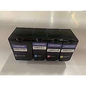 YOUTOP Remanufactured 4PK 24B6519 24B6516 24B6517 24B6518 Toner Cartridge Replacement for Lexmark C4150