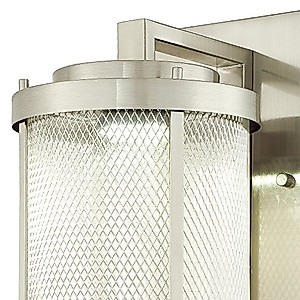 Westinghouse 6312124 Skyview One-Light LED Outdoor Wall Fixture, Brushed Nickel Finish with Mesh and Clear Glass