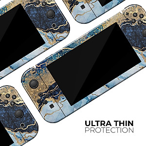 Design Skinz Foiled Marble Agate - Skin Decal Protective Scratch-Resistant Removable Vinyl Wrap Kit Compatible with The Nintendo Switch Console, Dock & JoyCons Bundle