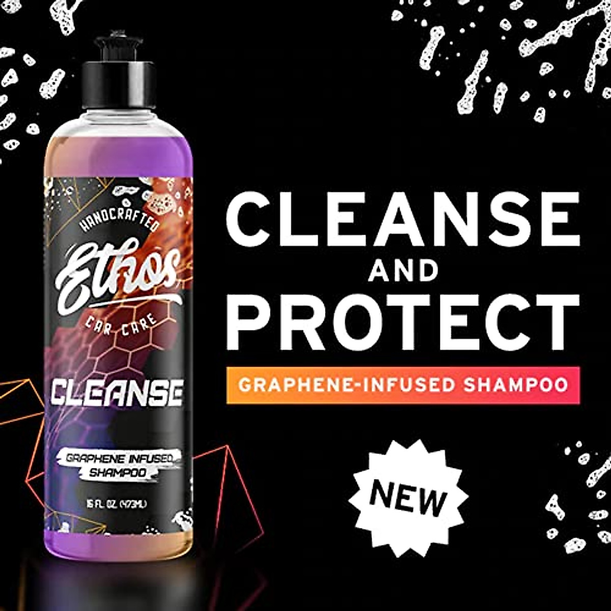 Ethos Cleanse - Graphene Car Shampoo Graphene Ceramic Coating Infused Car Wash Soap (16 Oz)