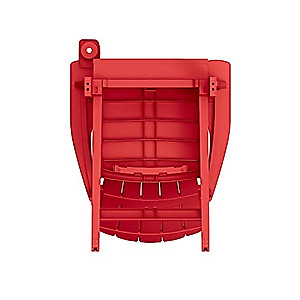 Keter Outdoor Patio Garden Deck Furniture Resin Adirondack Chair with Built-in Cup Holder (Red)