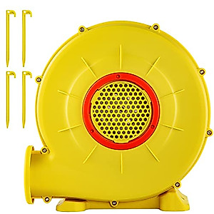 VEVOR Air Blower, 450W 0.6HP Inflatable Blower, Portable and Powerful Bounce House Blower, 1750Pa Commercial Air Blower Pump Fan, Used for Inflatable Bouncy Castle and Jump Slides, Yellow