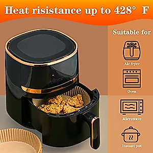 Moretoes Air Fryer Liner 100pcs Parchment Paper Disposable Paper Liner for Microwave, Non-Stick Oil Resistant Waterproof Paper Liner for Frying Baking Cooking Roasting（7.9 Inch）