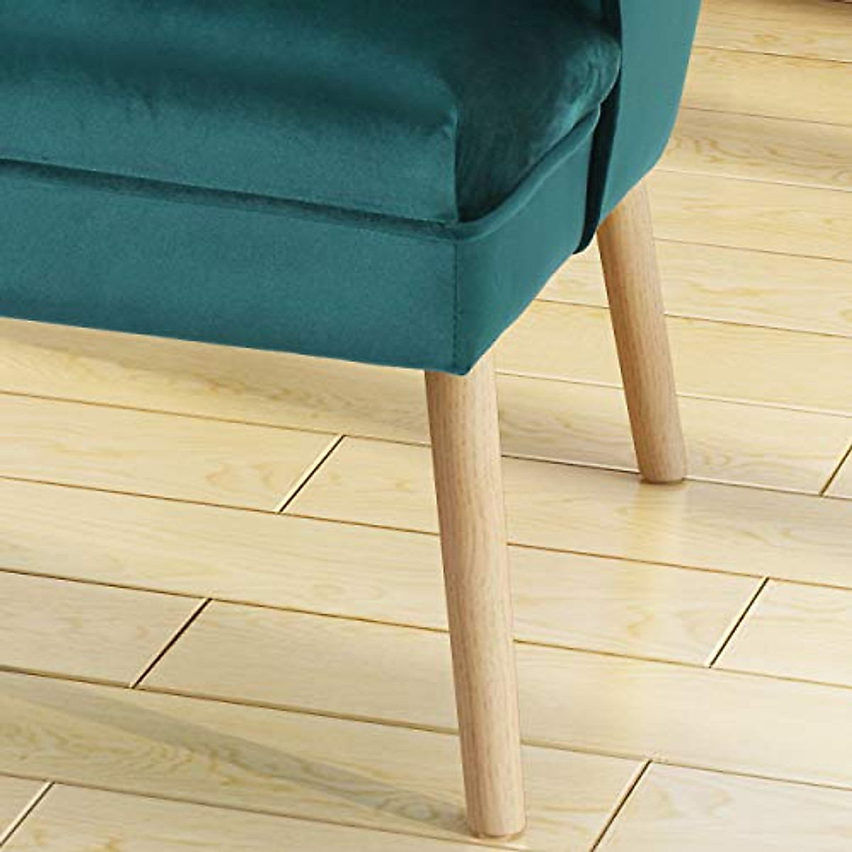 Christopher Knight Home Mariposa Mid-Century Velvet Accent Chair, Teal / Natural