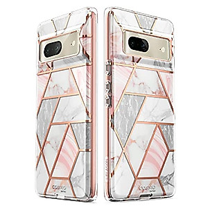 i-Blason Cosmo Series for Google Pixel 7 Case (2022), Slim Full-Body Stylish Protective Case with Built-in Screen Protector (Marble)