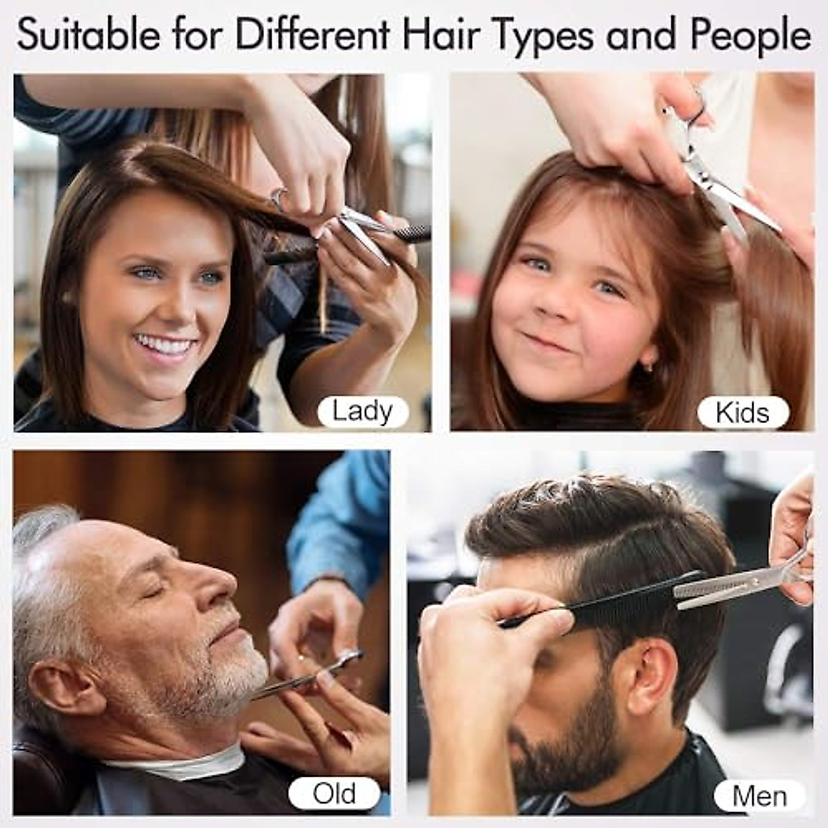 Professional Hair Cutting Scissors Set 11Pcs Haircut Scissors Thinning Shears Multi-Use Haircut Kit Hairdressing Scissors Hair Cutting Shears for Barber Salon Home Hair Shears for Women Men